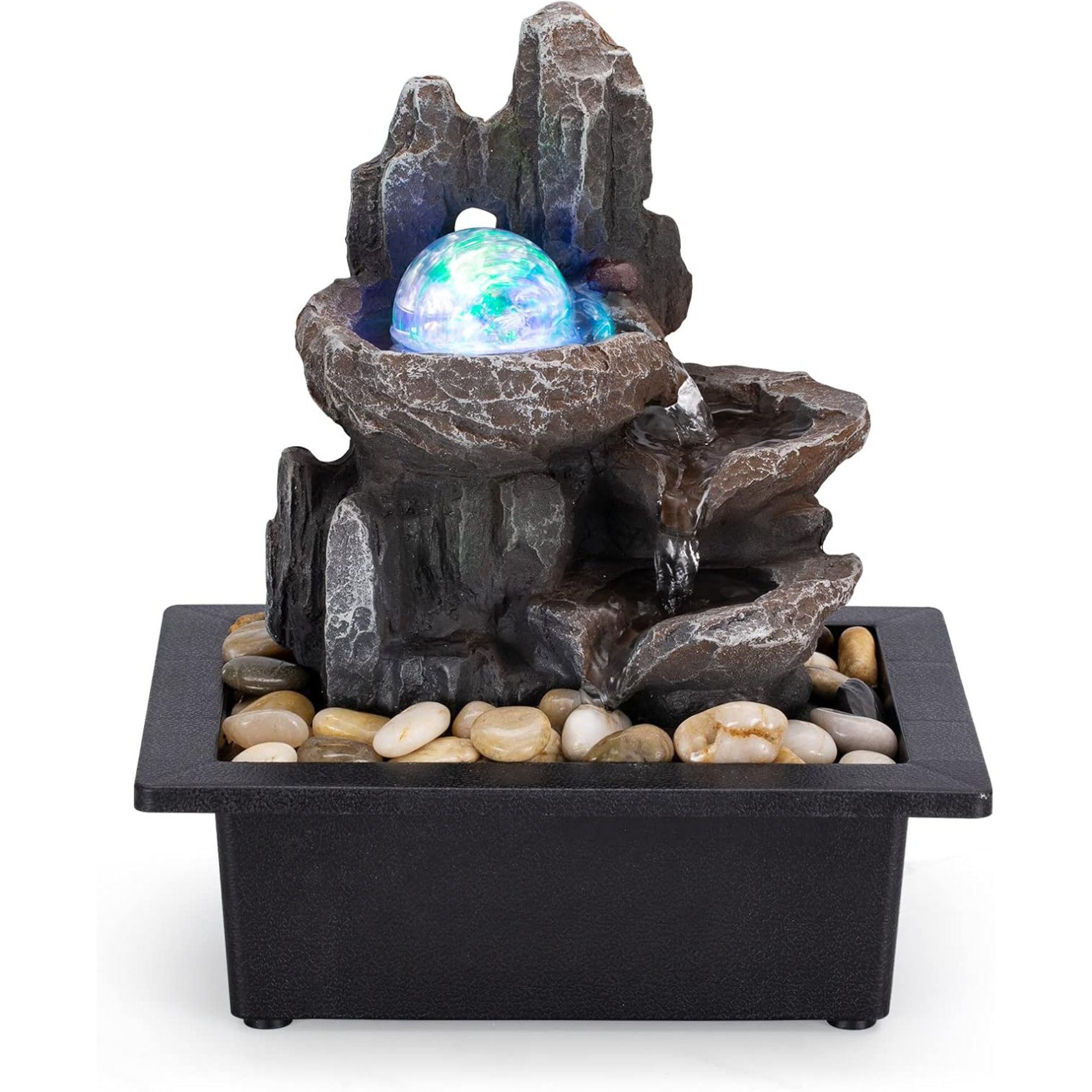 Millwood Pines Tabletop Fountain Rotating Ball Rock Waterfall Fountain ...
