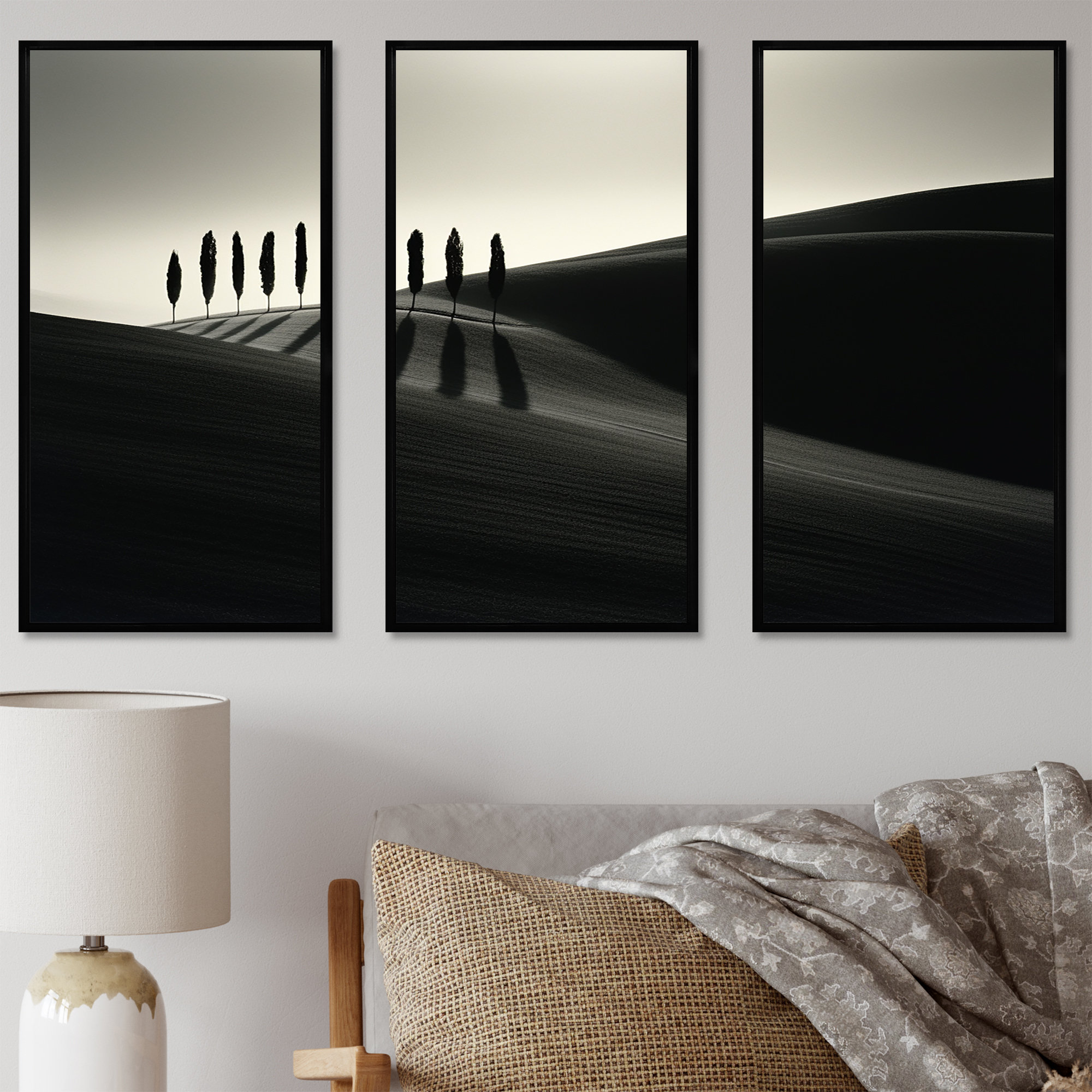 Latitude Run® Black And White Solitude Road - Meadow Wall Art Set ...