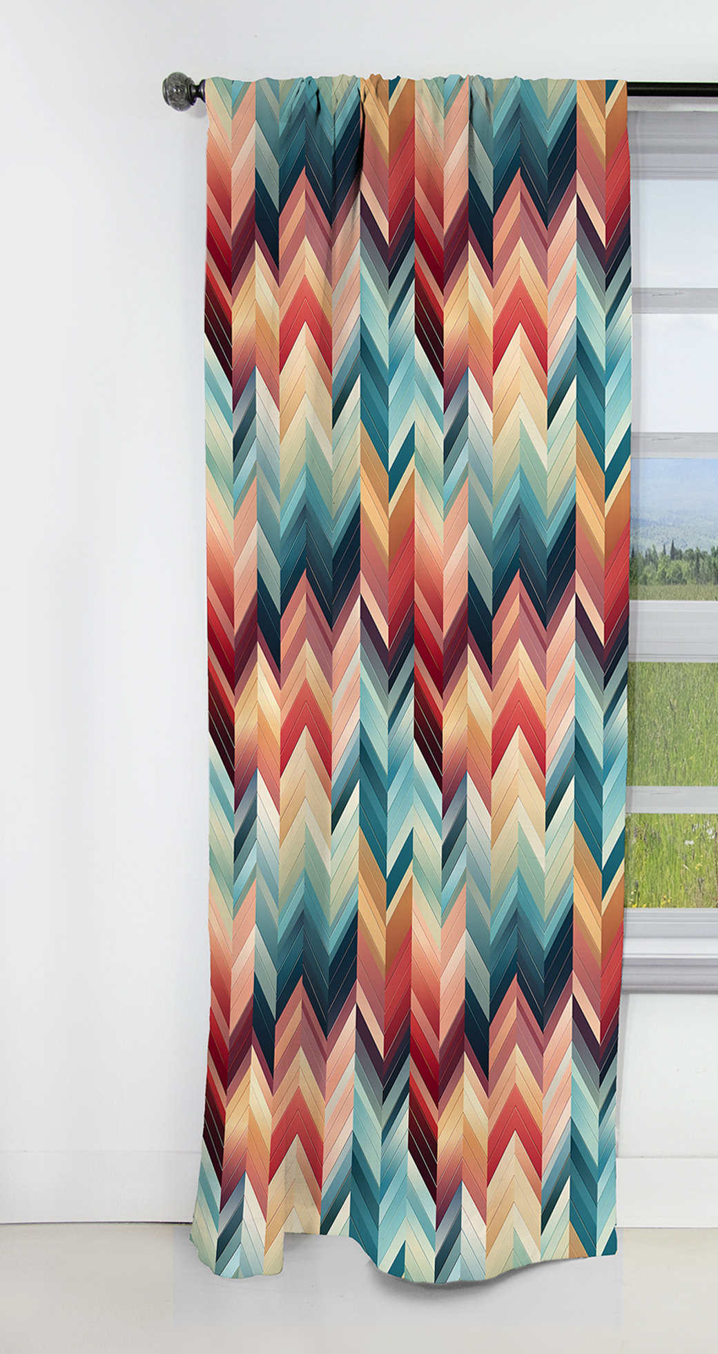 Design Art Global Chevron Mosaic - Chevron Curtain - Blackout Chevron ...