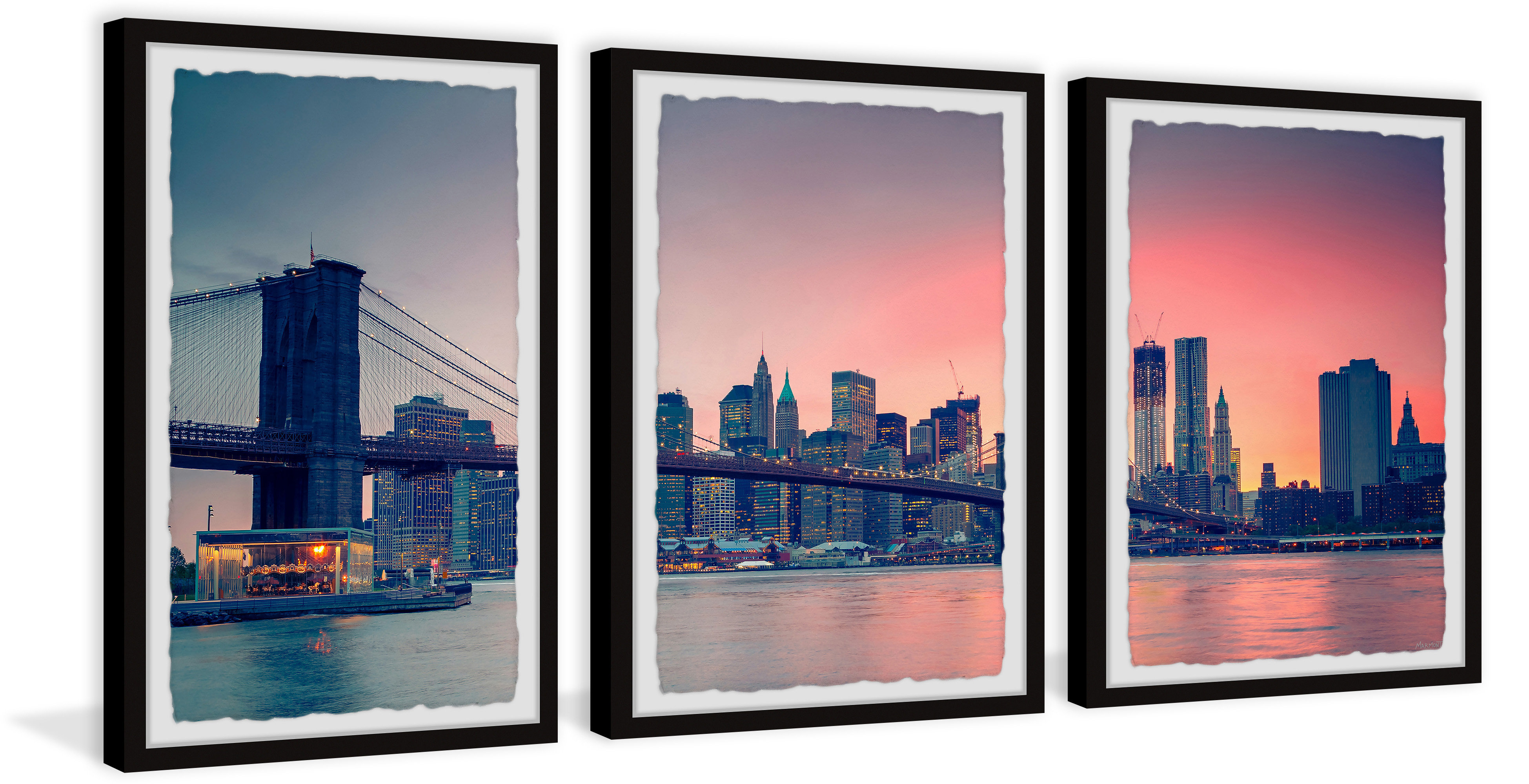 17 Stories Amazing Brooklyn - 3 Piece Picture Frame Photograph Set ...