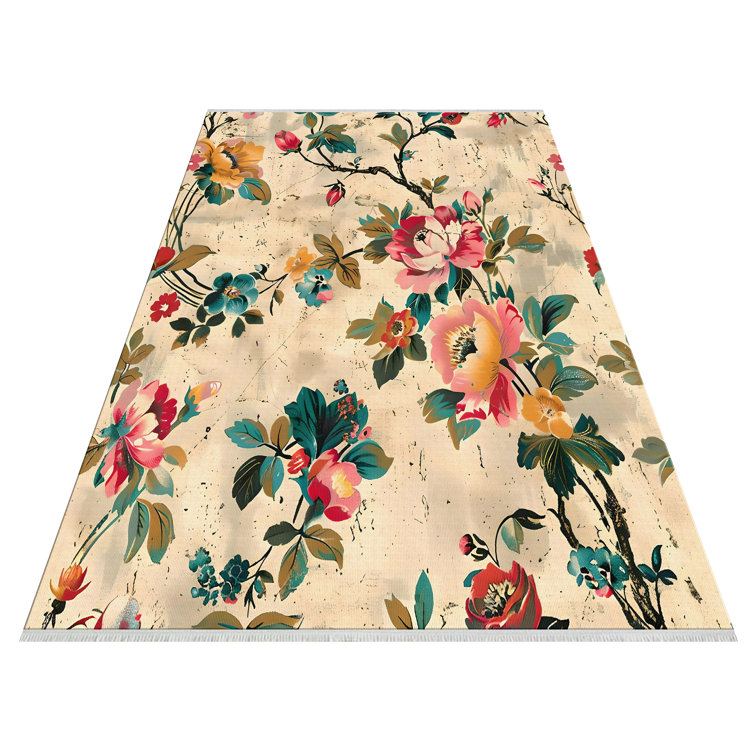 Lark Manor Brezlin Floral Rug | Wayfair