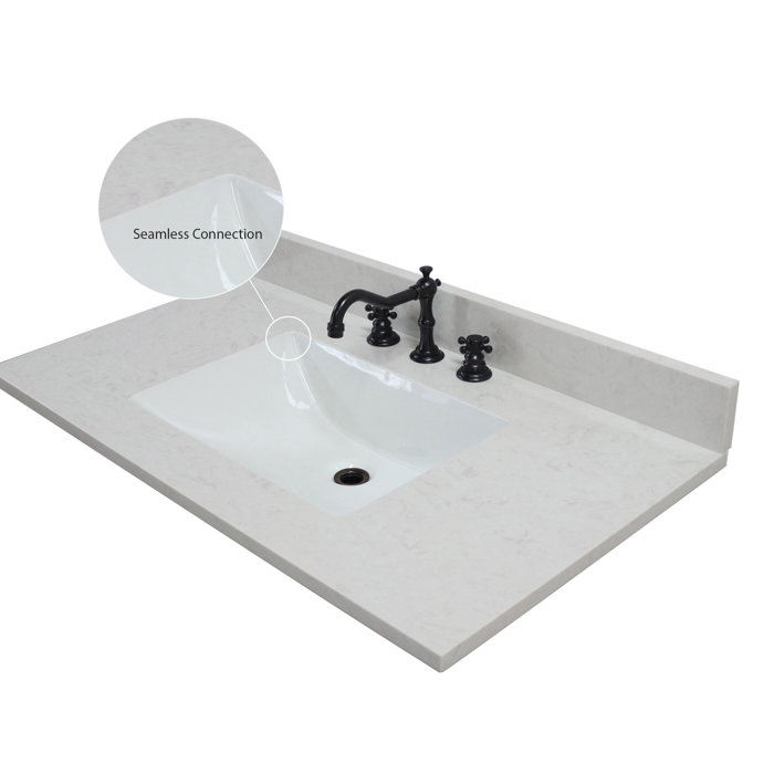 Lark Manor Armante 37'' Single Bathroom Vanity with Engineered Quartz ...