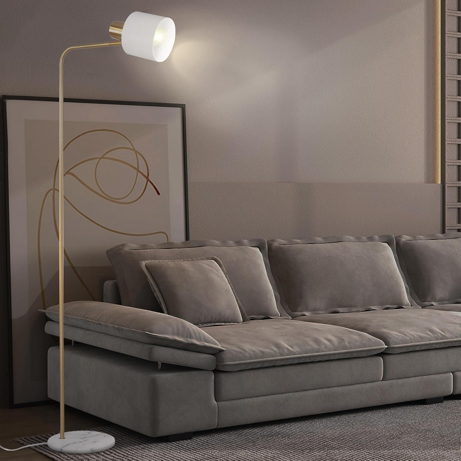 Mercer41 Elegant Vertical Floor Lamp With Foot Switch | Wayfair