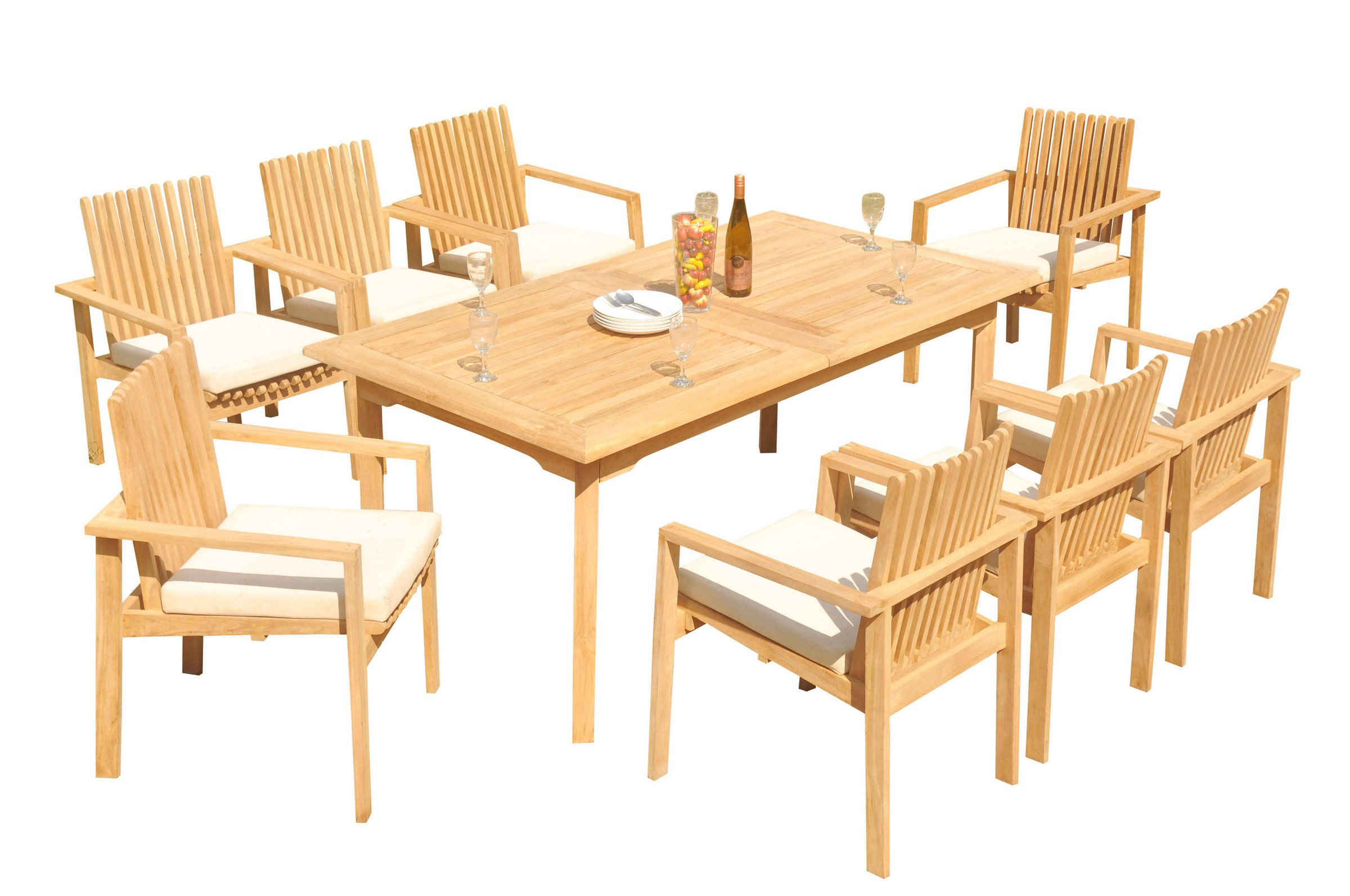 Teak Smith 12 - Person Rectangle Teak Outdoor Dining Set - Wayfair Canada