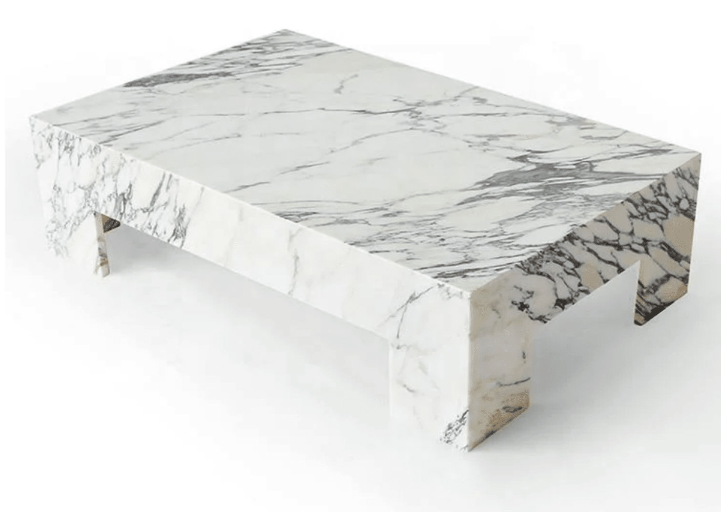 BETACH Table basse rectangulaire en marbre véritable - marbre New York ...