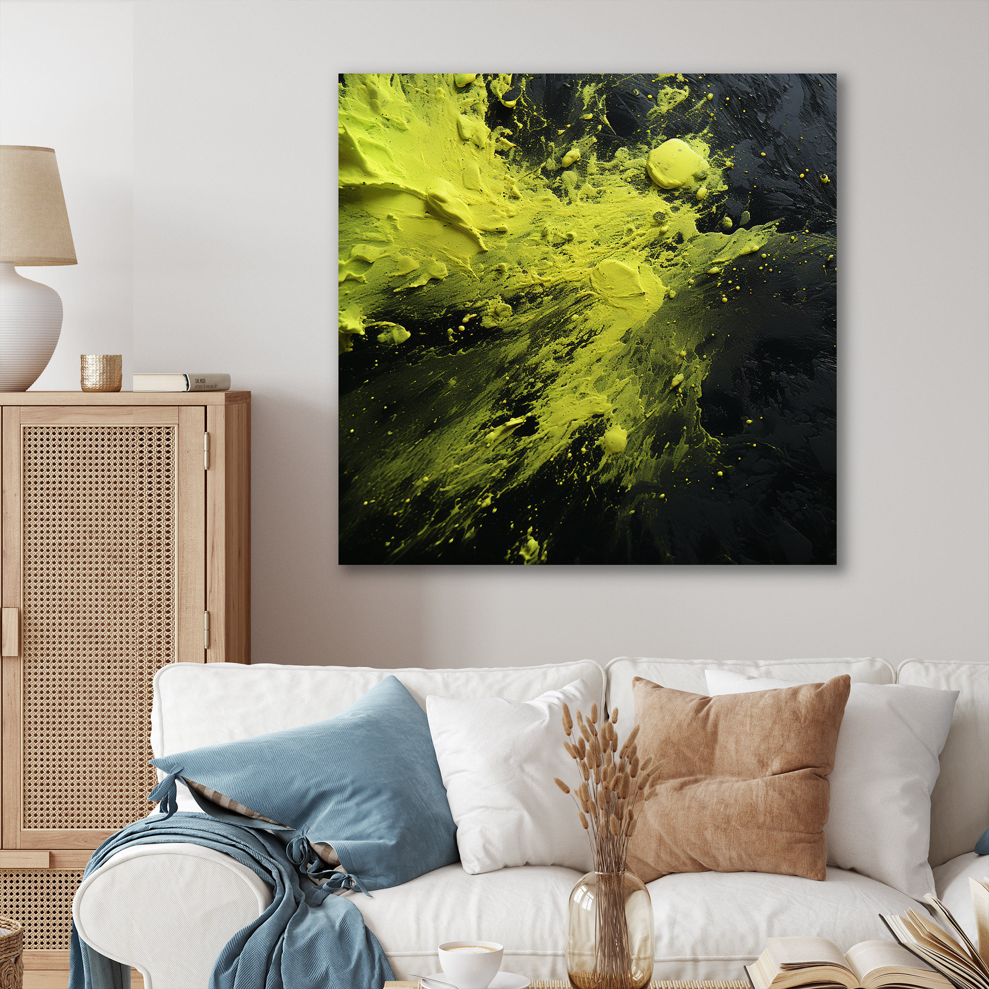 Ivy Bronx Green Spiral Neon Fusion 4 - Abstract Collages Wall Art | Wayfair