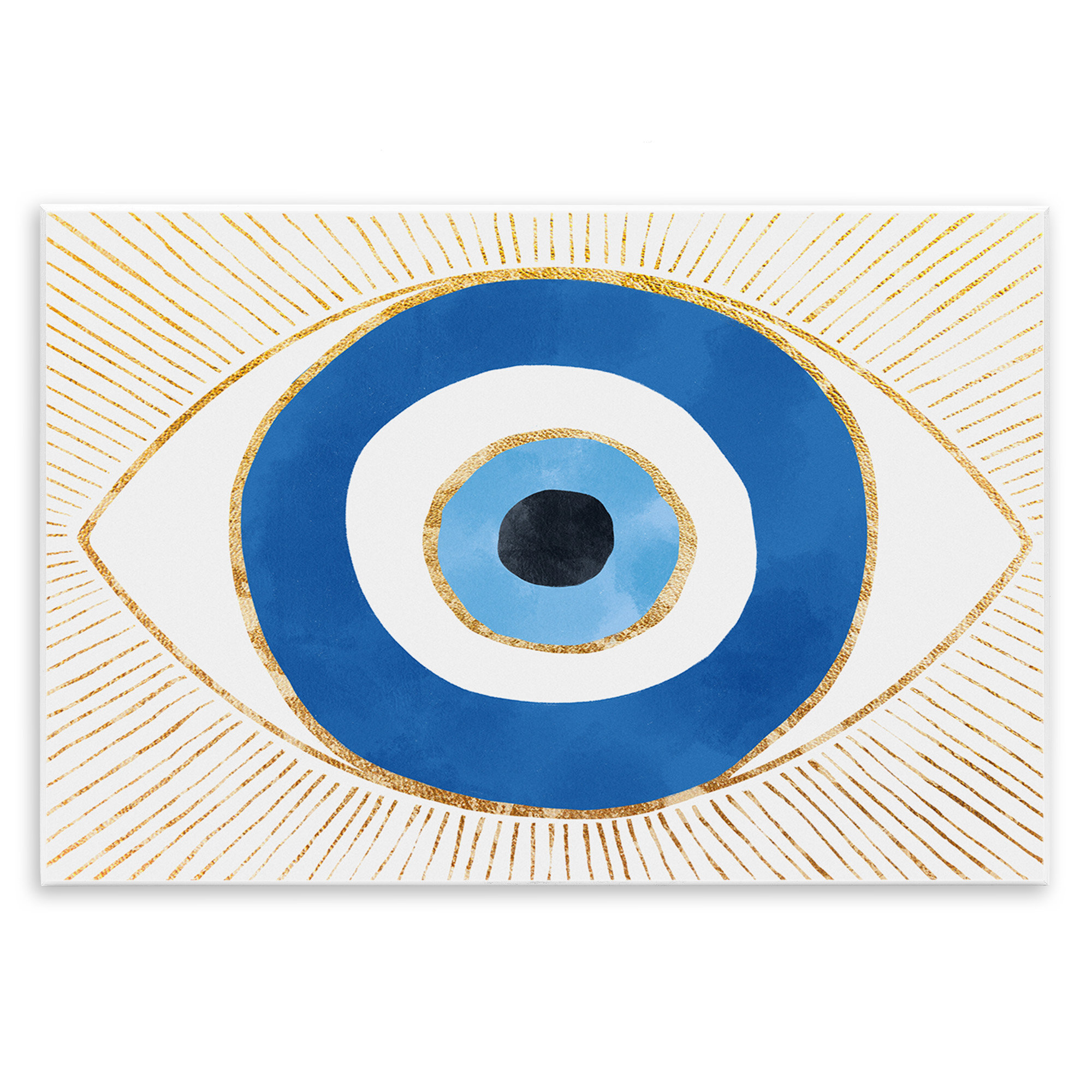 Stupell Industries Evil Eye Shape Striped Mati Symbol Wall Plaque Art ...
