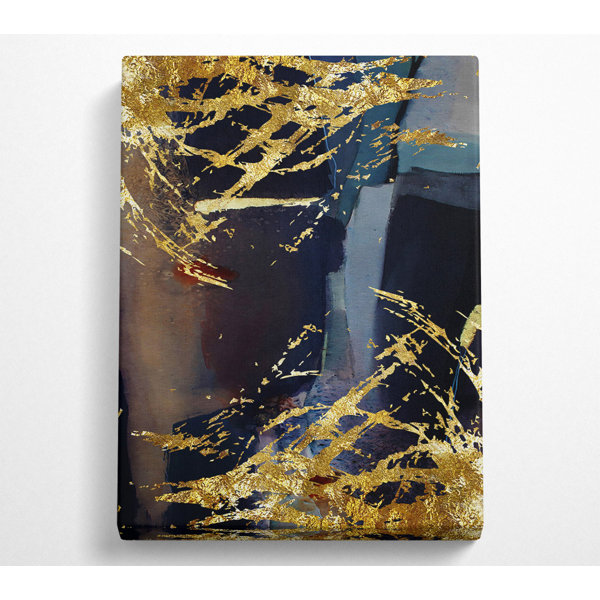 Latitude Run Distressed Gold Mess - No Frame Art Prints on Canvas ...