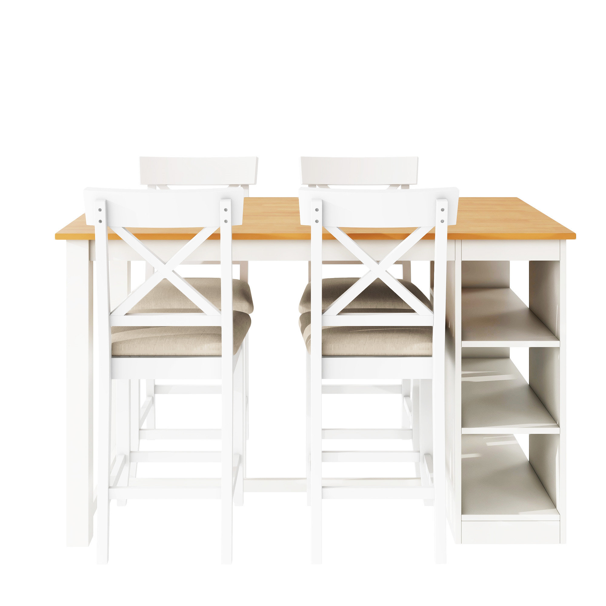 Lark Manor™ 60"Lx30"W Solid Wood Farmhouse Counter Height Dining Table ...