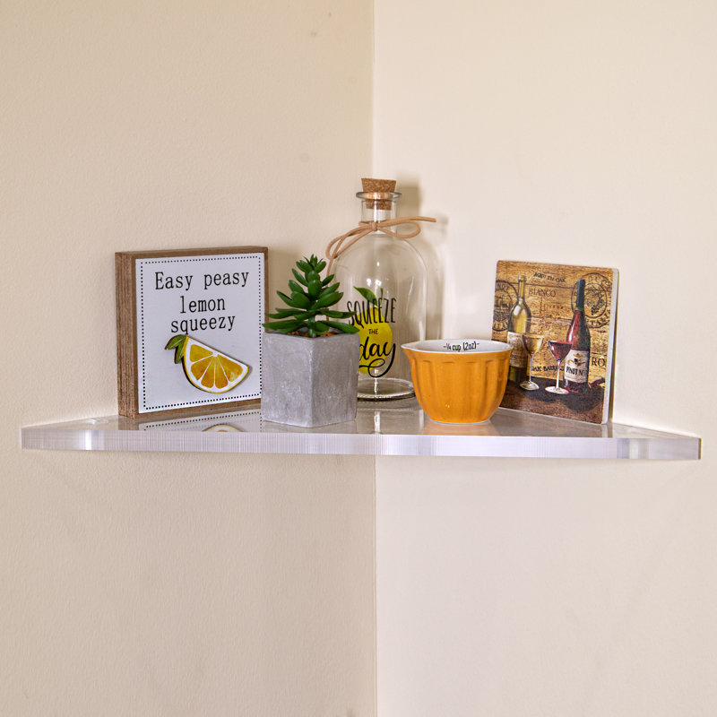 Ebern Designs Colombard 2 Piece Triangle Acrylic Floating Shelf | Wayfair