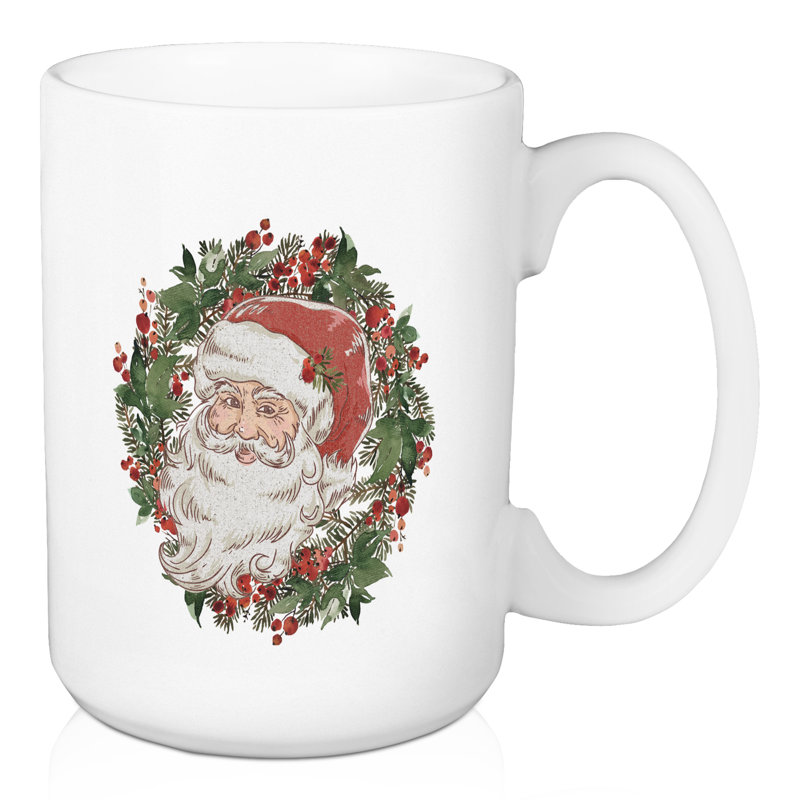 The Holiday Aisle® Vintage Santa Mug - Set Of 2 | Wayfair
