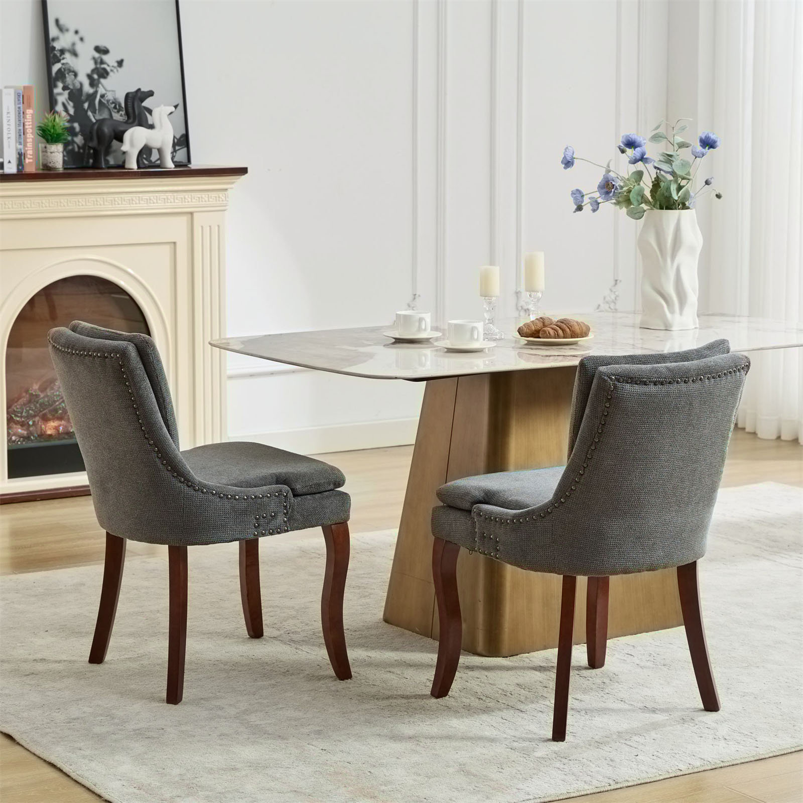 Lark Manor™ Upholstered Accent Chair Dining Chairs Set of 2 | Wayfair