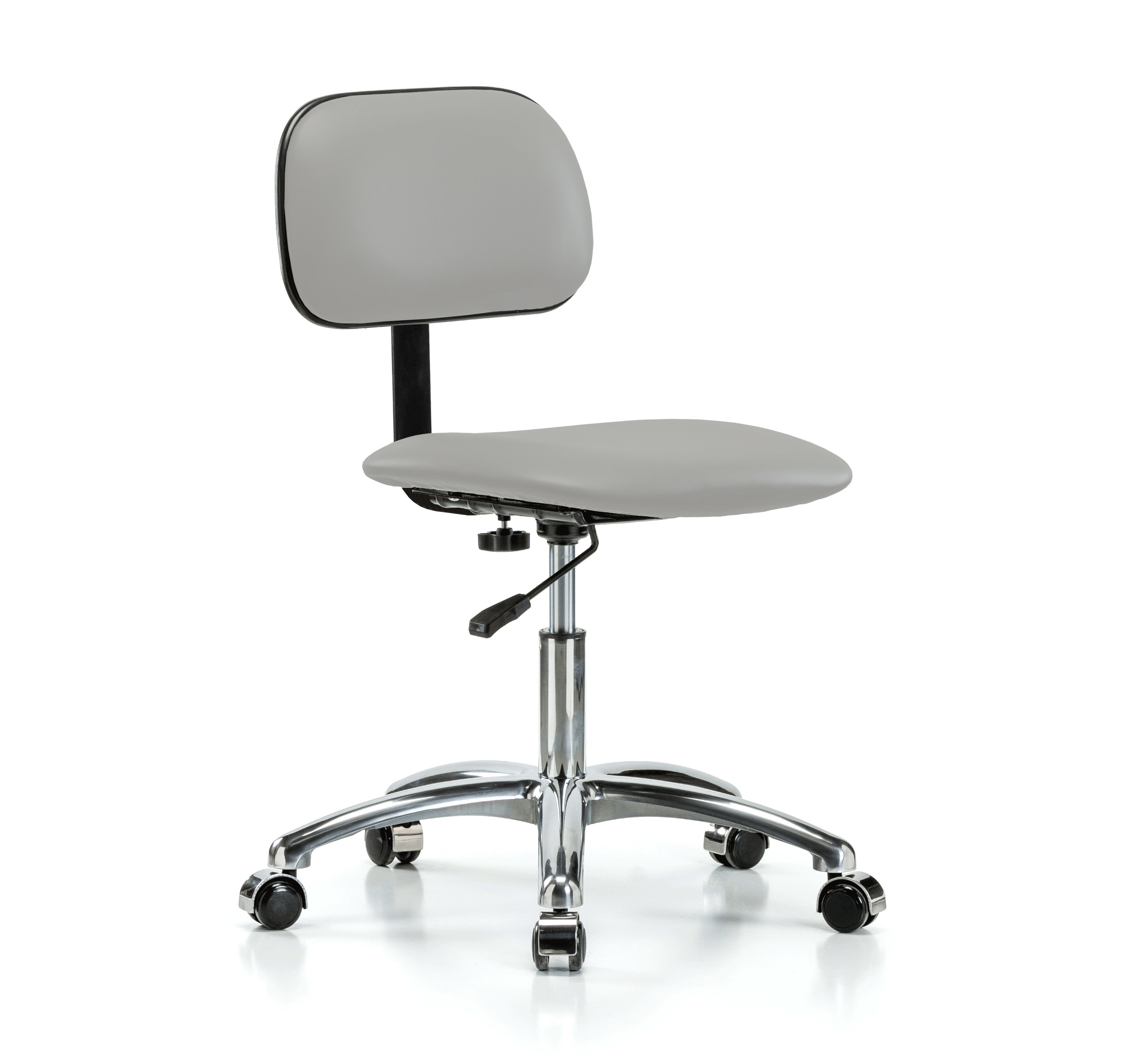 Perch Chairs & Stools PERCH Chrome Lab Chair with Adjustable Backrest ...