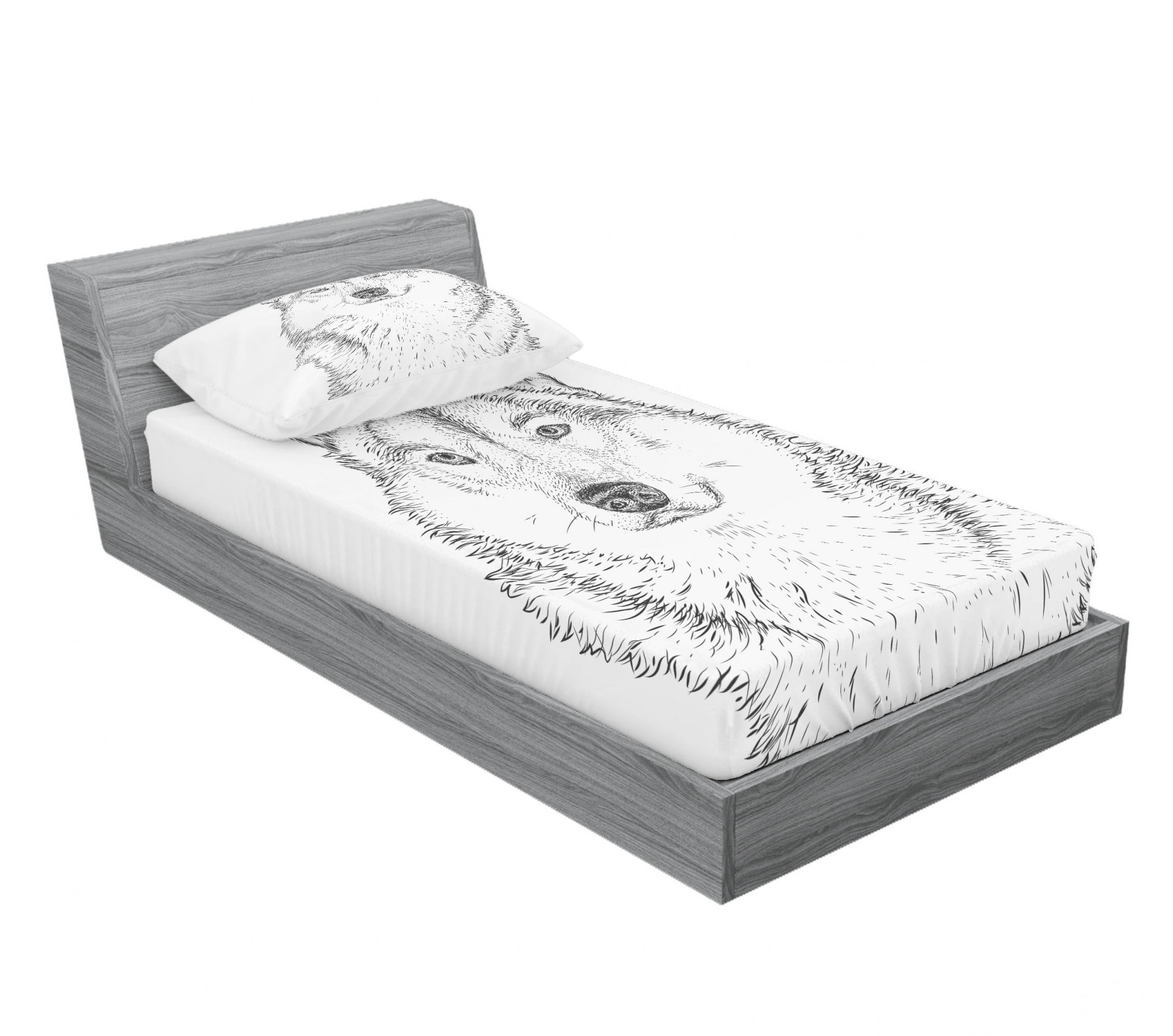 Ambesonne Winter Wolf Sheet Set | Wayfair