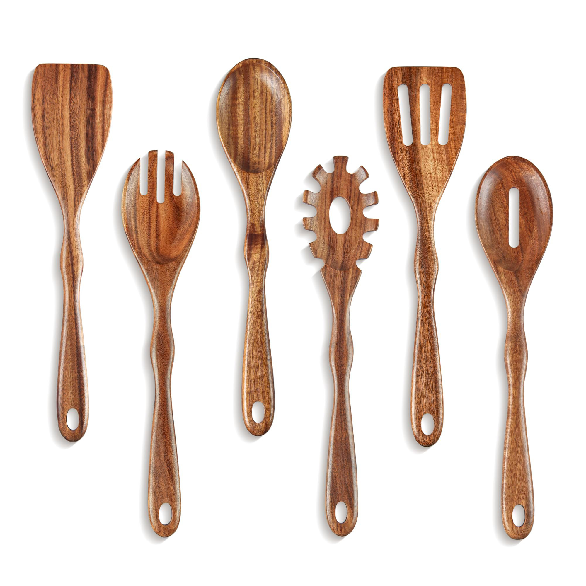 Two trees make a forest Acacia Wood Spoons For Cooking Set Of 6, Wooden ...