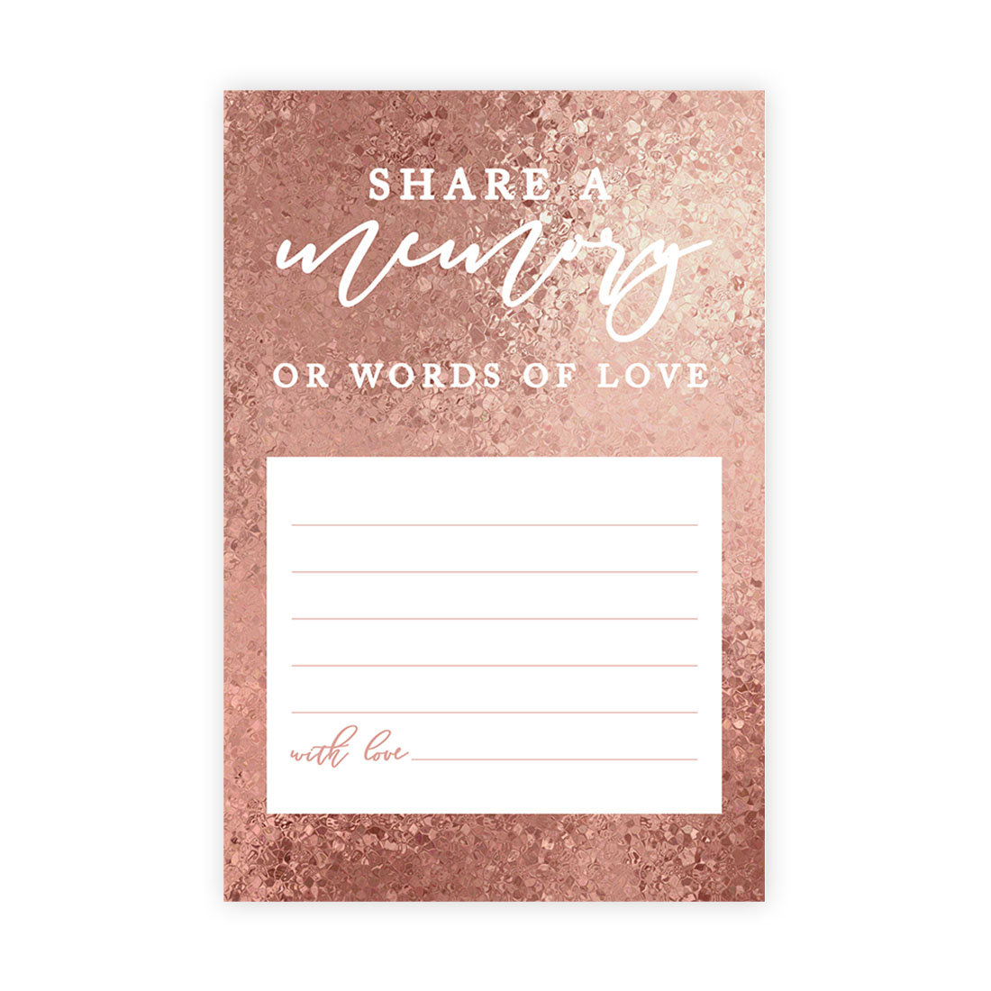 Koyal Wholesale Share A Memory Cards, Rose Gold Glitter 4" X 6" Cards ...
