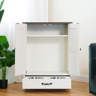 Gracie Oaks Storage Cabinet with Hidden Dog Bowls, Adjustable Panel and ...