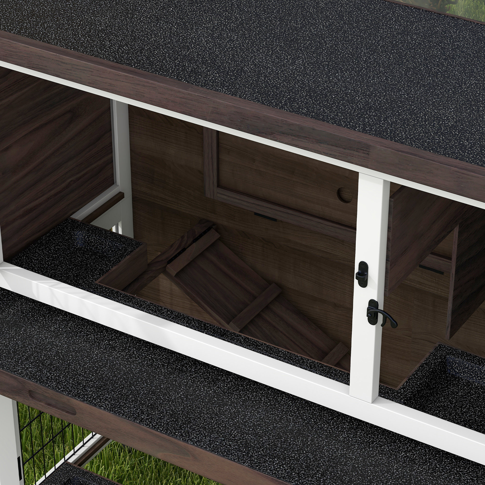 Tucker Murphy Pet™ Rabbit Hutch, Outdoor 2-Tier Rabbit Cage, 46" Wooden ...