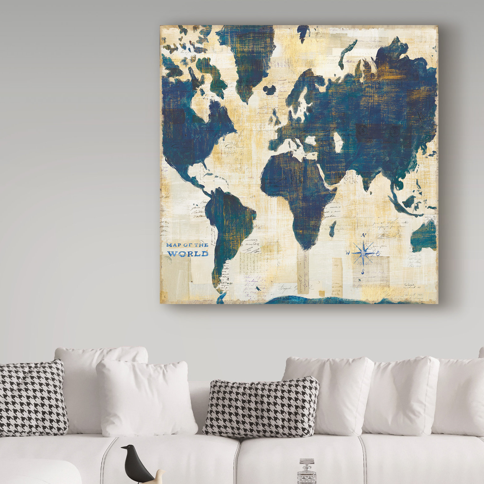 Breakwater Bay 'World Map Collage v2' Acrylic Painting Print on Wrapped ...