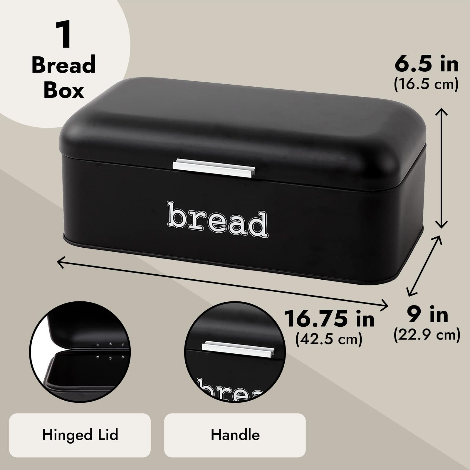Hokku Designs Stainless Steel Bread Box For Kitchen Countertop, Large ...