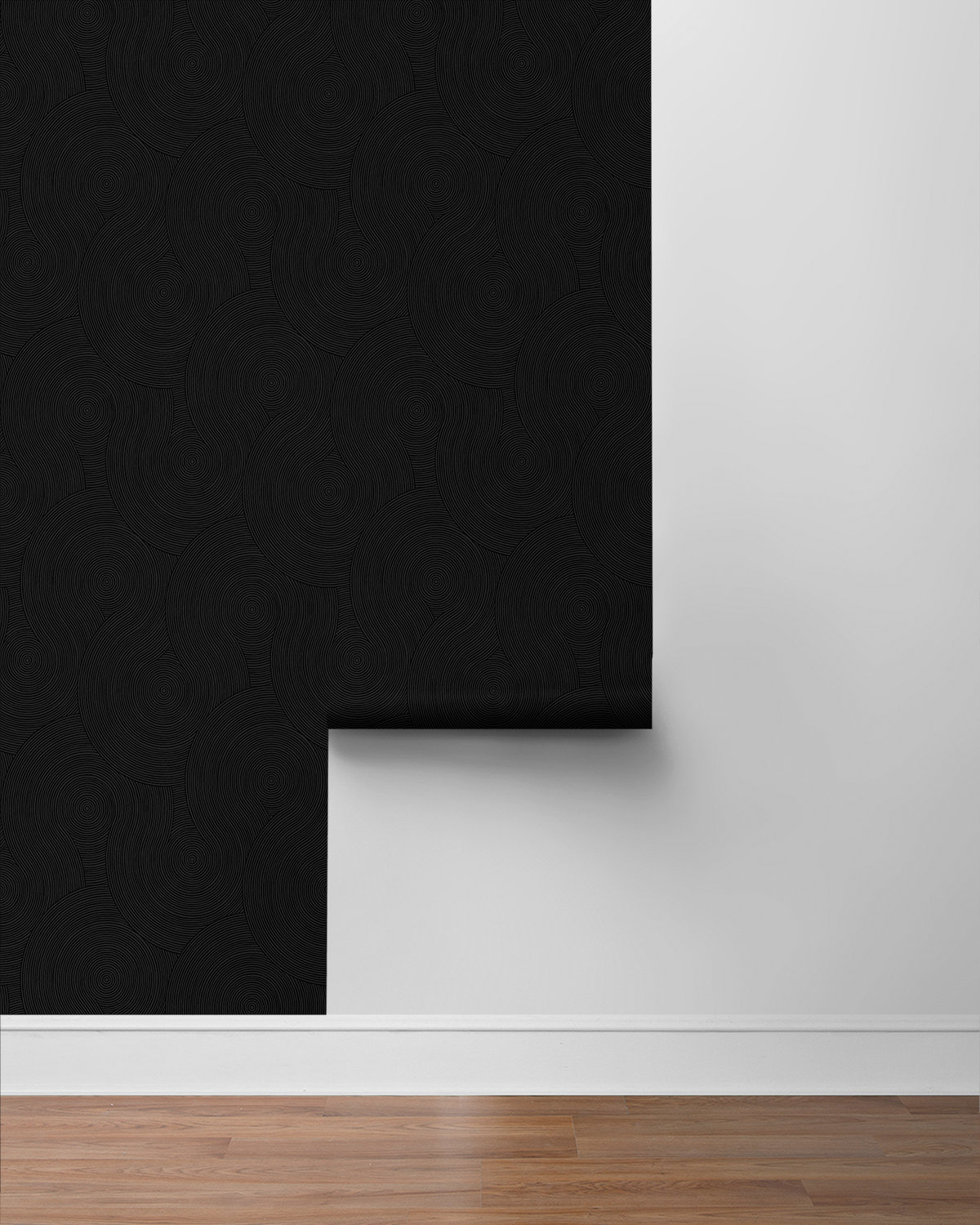 Ivy Bronx Designs Ebony Swirl Geometric Prepasted Wallpaper | Wayfair