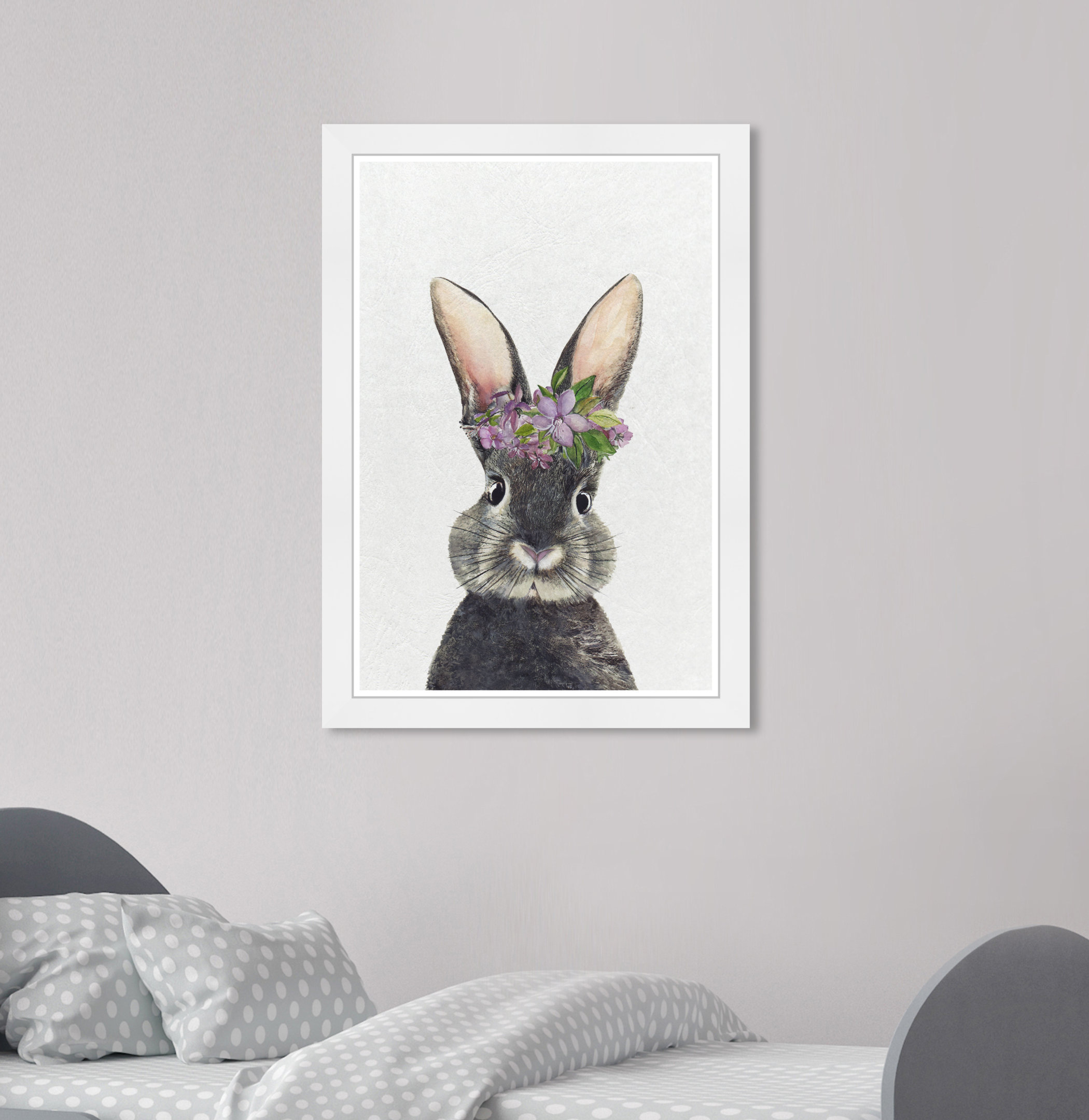 Olivia's Easel Floral Bunny Framed Art | Wayfair