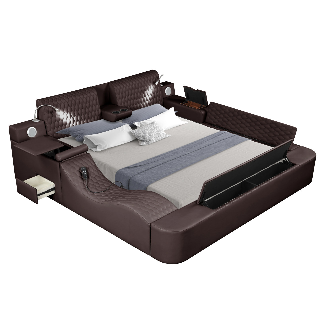 Latitude Run® Zoya Smart Multifunctional Bed Made With Wood | Wayfair