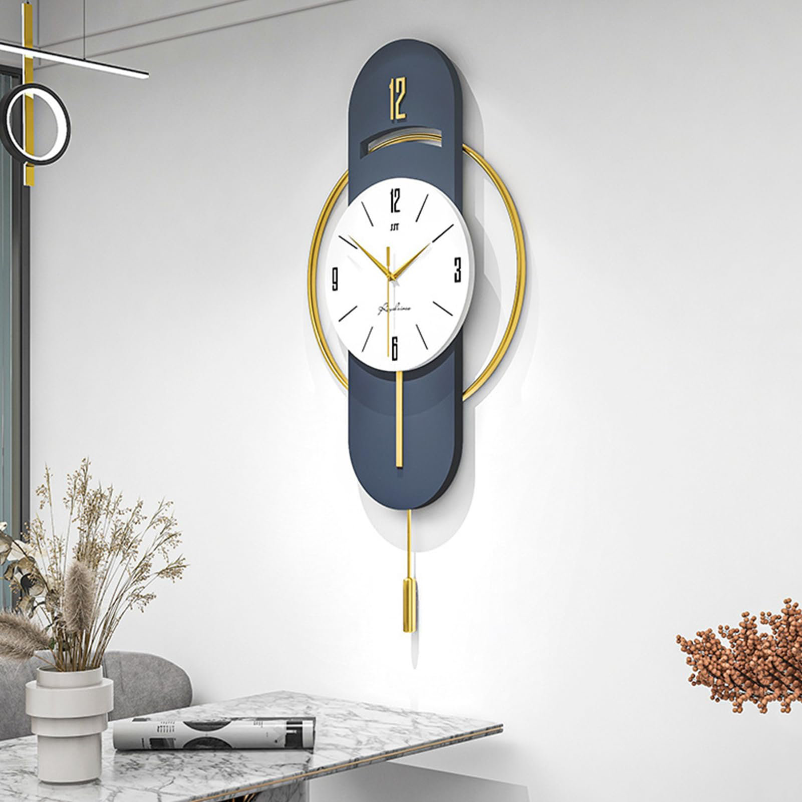 HAPPY LIFE Horloge murale moderne, à pile silencieuse, facile à lire, mouvement à quartz pour la ...