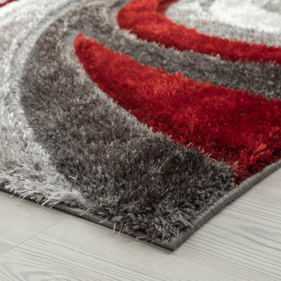 Orren Ellis Koo Geometric Red Area Rug & Reviews | Wayfair
