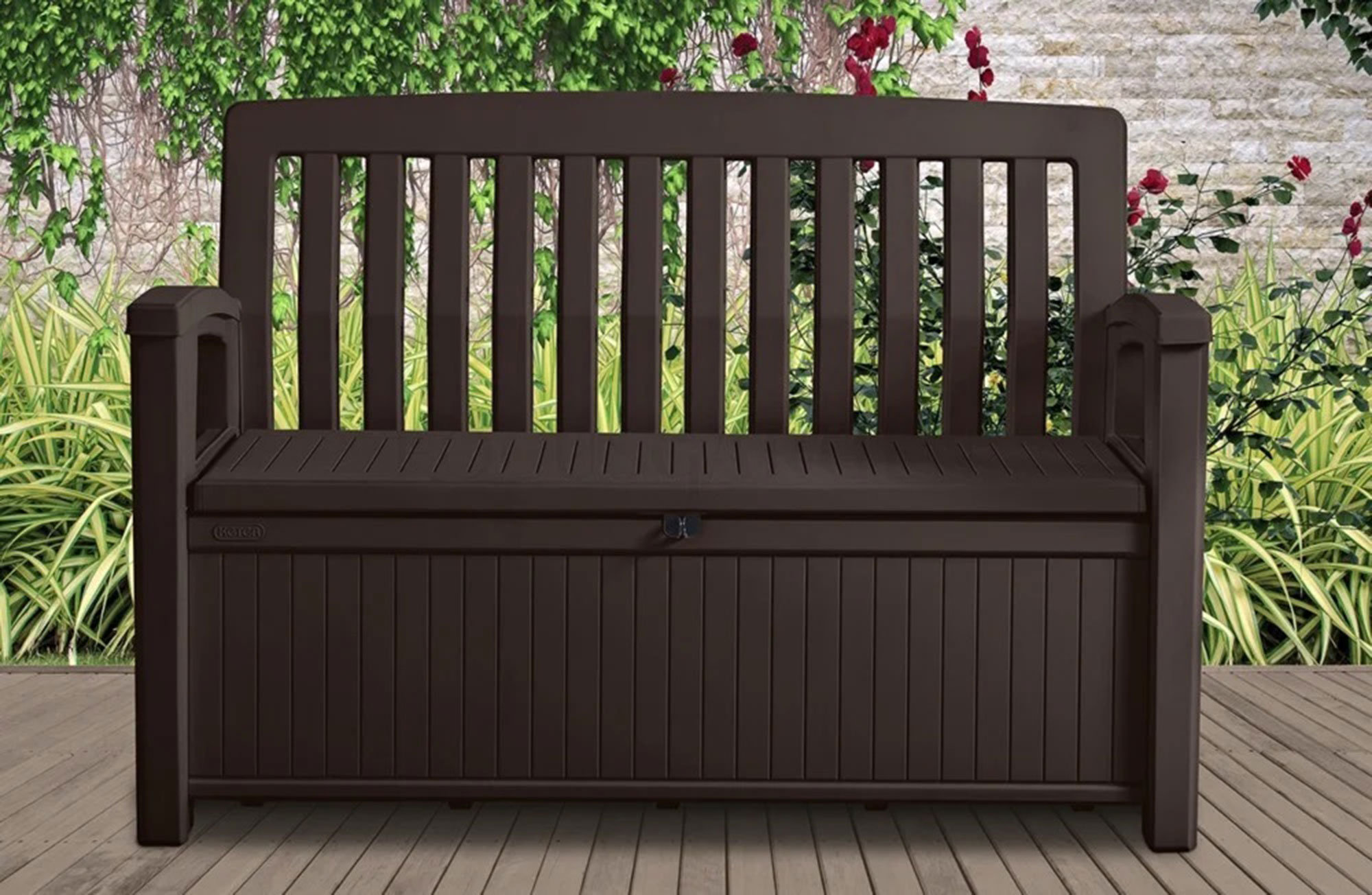 Keter Patio Garden Storage Bench Brown | Wayfair.co.uk