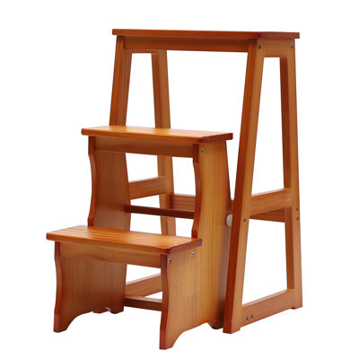 WFX Utility™ 3 - Step Wood Folding Step Stool | Wayfair