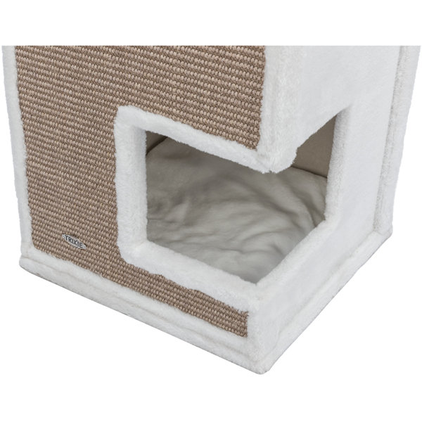 TRIXIE Gerardo 39.4" Cat Tower, Plush & Sisal 2-Story Cat Condo ...