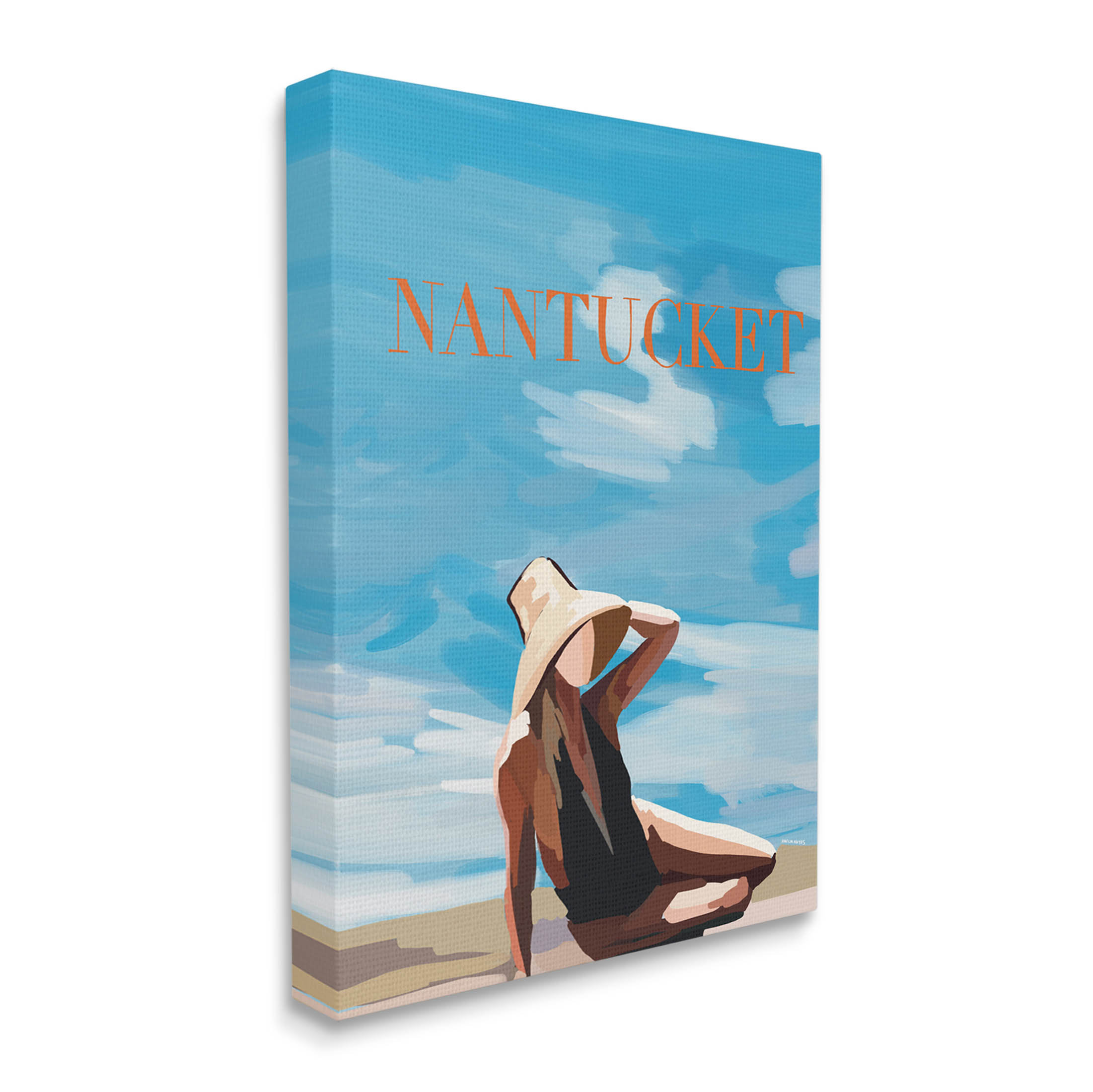 Dovecove Nantucket Summer Beach Girl by Amelia Noyes - Wrapped Canvas ...