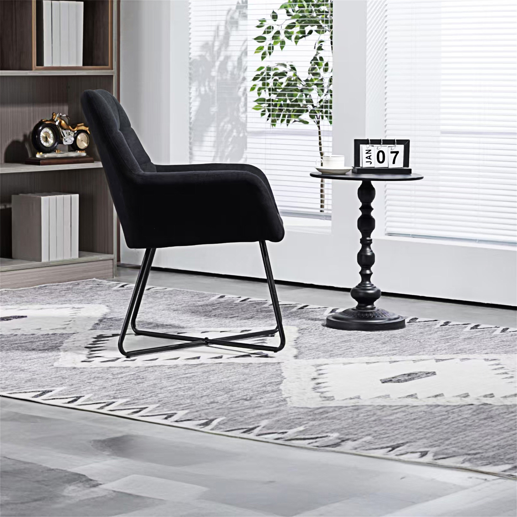 Ebern Designs Modern Velvet Desk Chair Swirl Office Chair With ...