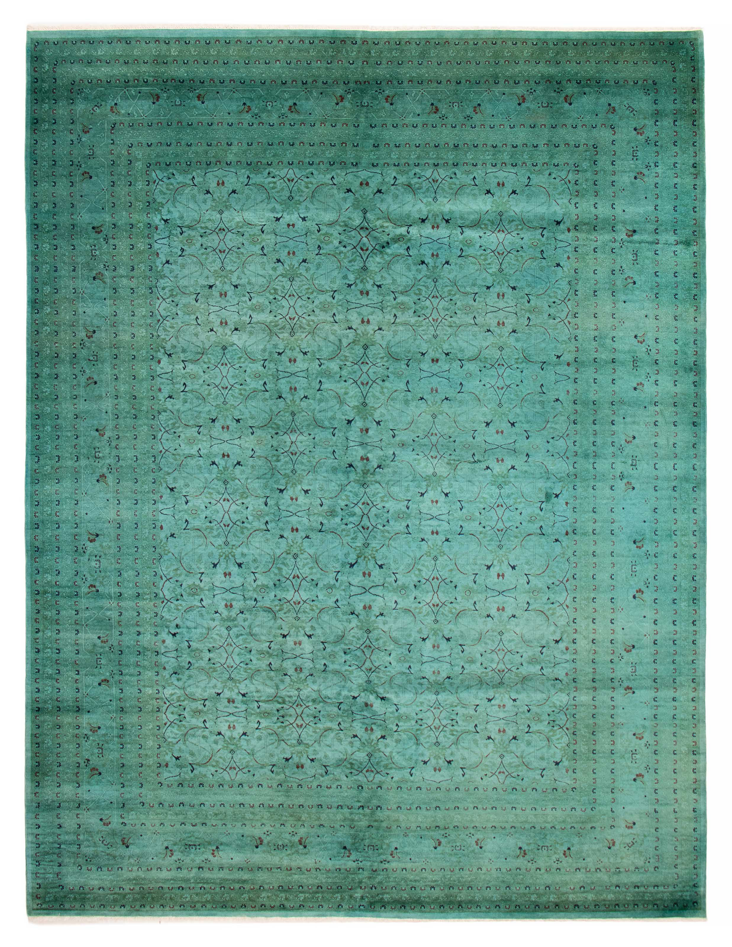 Bloomsbury Market One of kind Hand-Knotted Vibrance Cyan Rug 9'3" x 12 ...