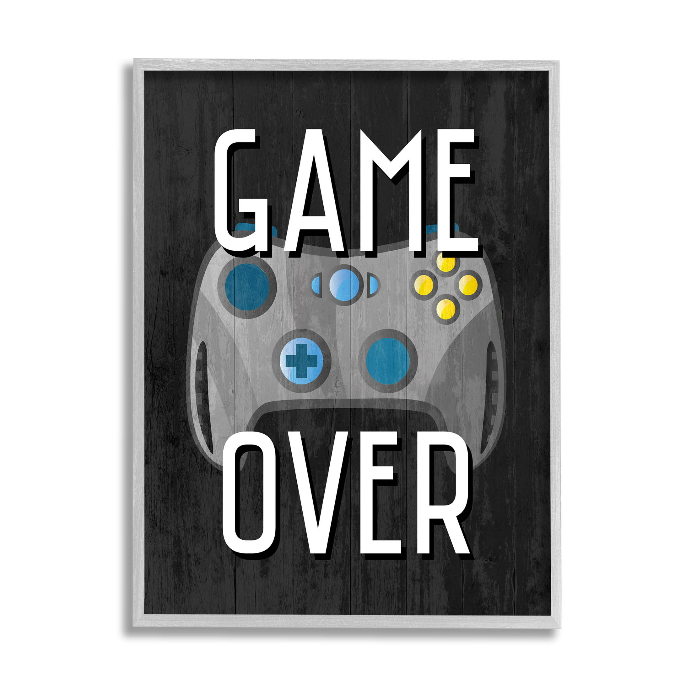 Trinx Game over Controller by Kim Allen - Graphic Art on Wood | Wayfair