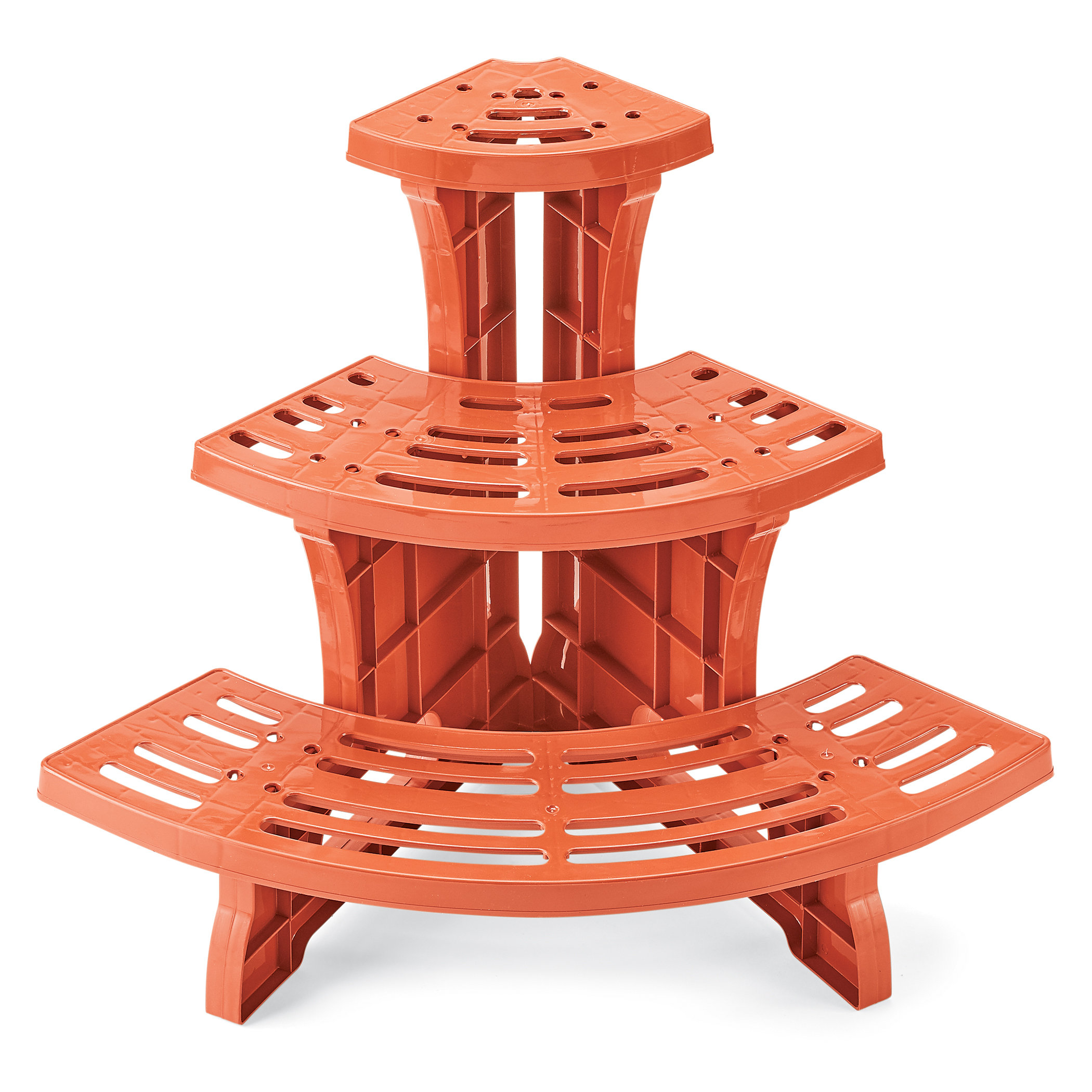 Arlmont & Co. Versatile 3-Tier Terra Cotta Coloured Corner Plant Stand ...