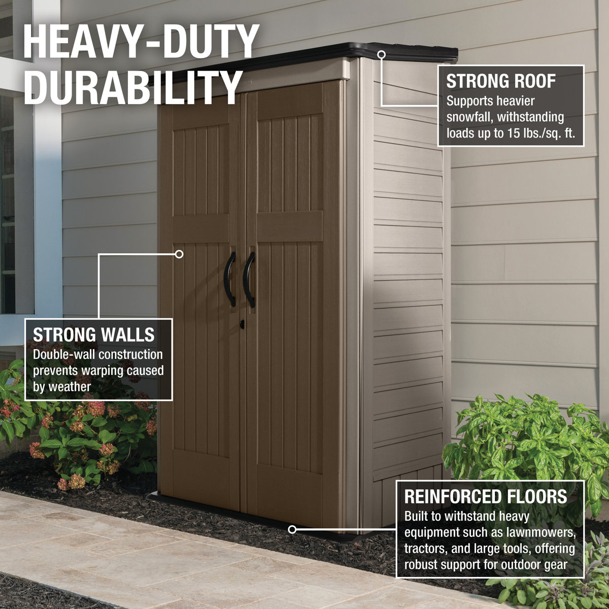 Rubbermaid Big Max 2 ft. 6 in. x 4 ft. 3 in. Large Vertical Resin ...