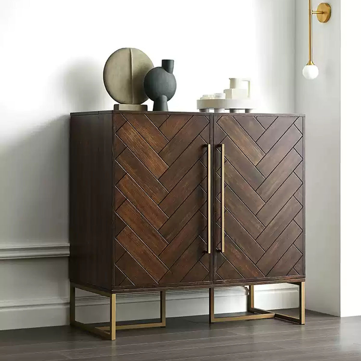 SMI Cabinetry Inc 39.37"Brown Rectangular Solid Bar Cabinet | Wayfair