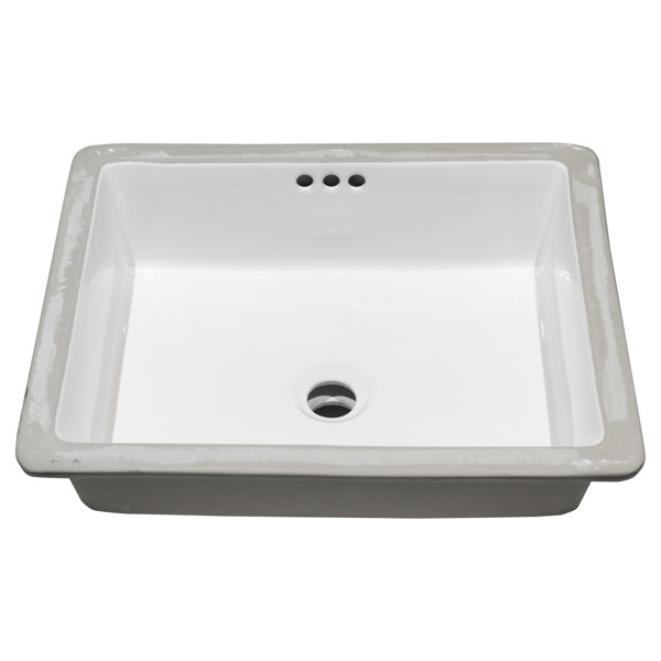 MSI 15.75'' Porcelain Rectangular Undermount Bathroom Sink with ...