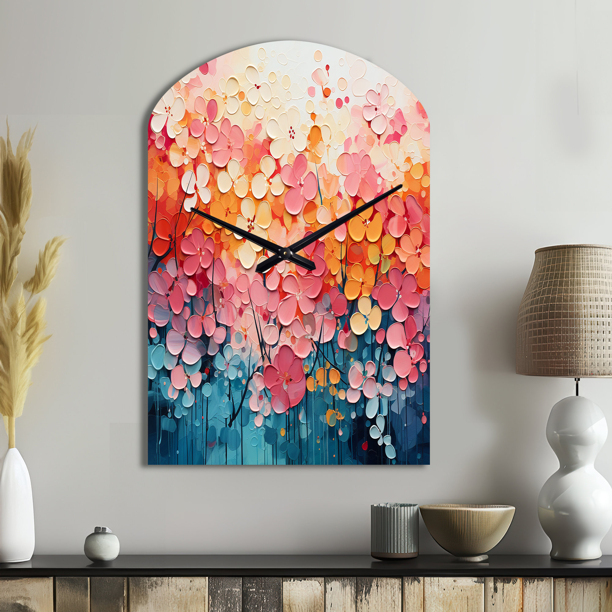 Design Art Coral Oasis I - Landscapes Asymmetrical Metal Wall Clock ...