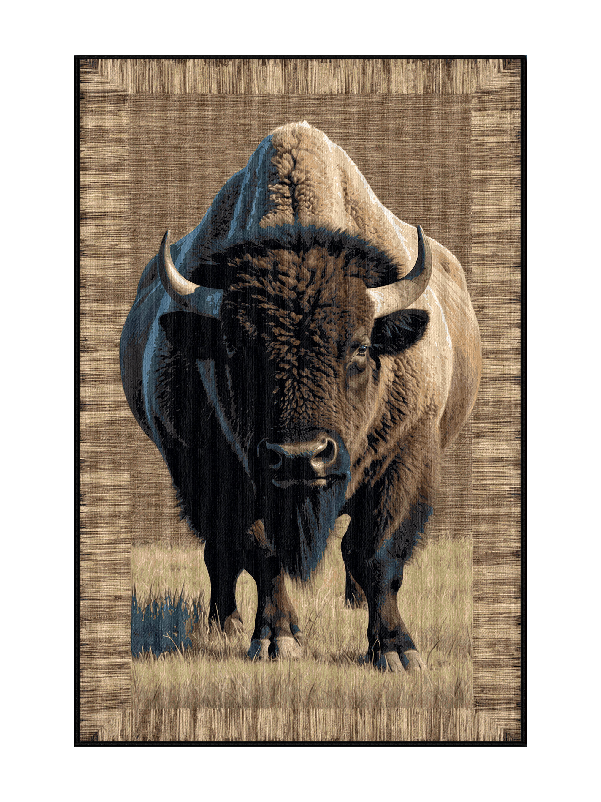 Foundry Select Washable American Bison Wildlife Area Rug | Wayfair