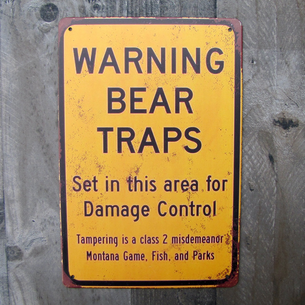 Treasure Gurus Metal Bear Traps Warning Beware Caution Sign Outdoor ...