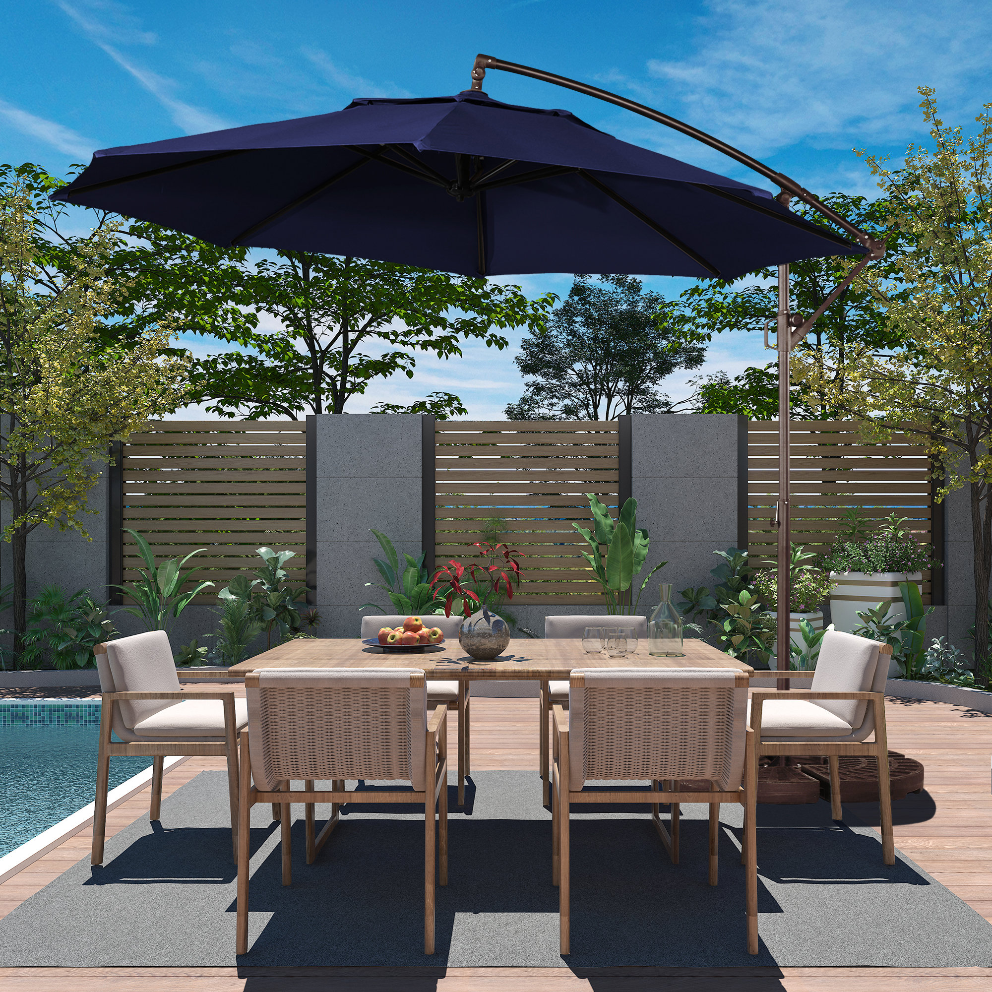 Arlmont & Co. Parasol extérieur en porte-à-faux de 132 po - Wayfair Canada