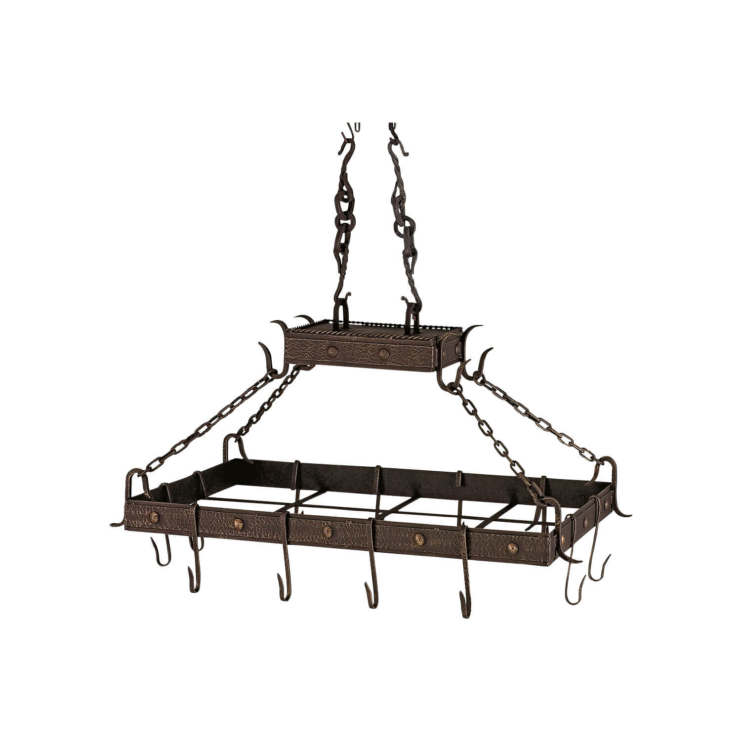 Ashore Lighting Metal Handcrafted Rectangle Hanging Pot Rack | Wayfair
