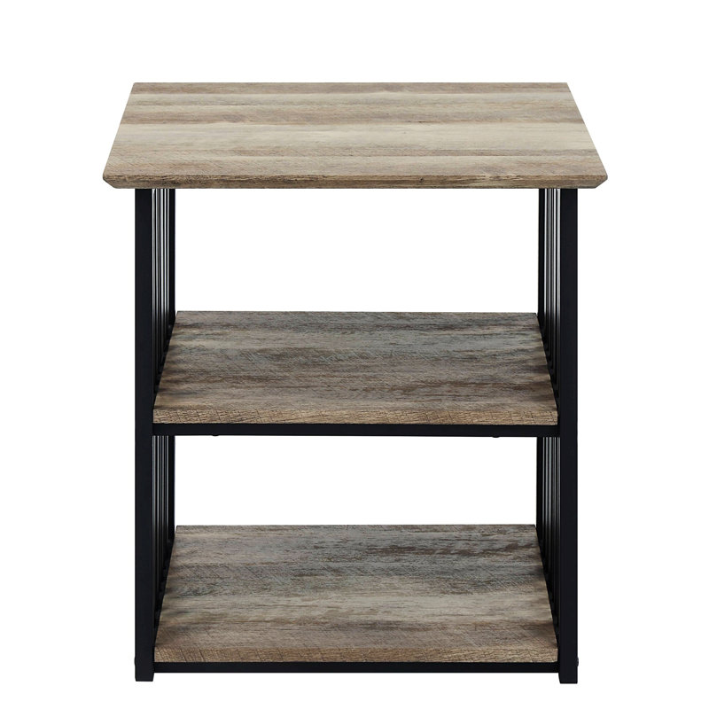 17 Stories Metal Frame Nightstand, Industrial Style Bedside Table With ...