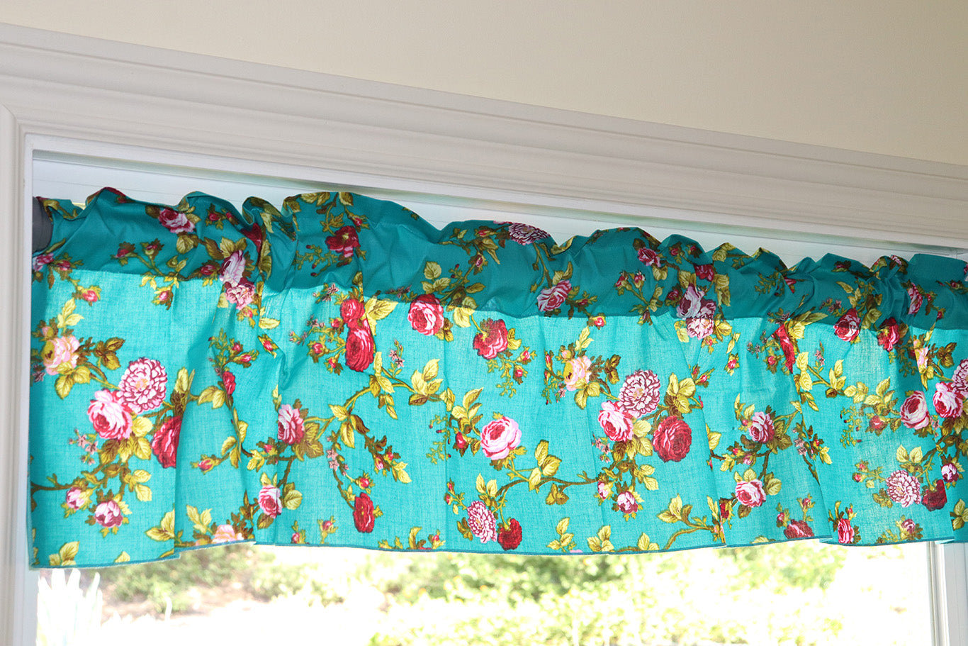 Red Barrel Studio® Taquesha Floral Cotton Blend Tailored 58'' W Window ...