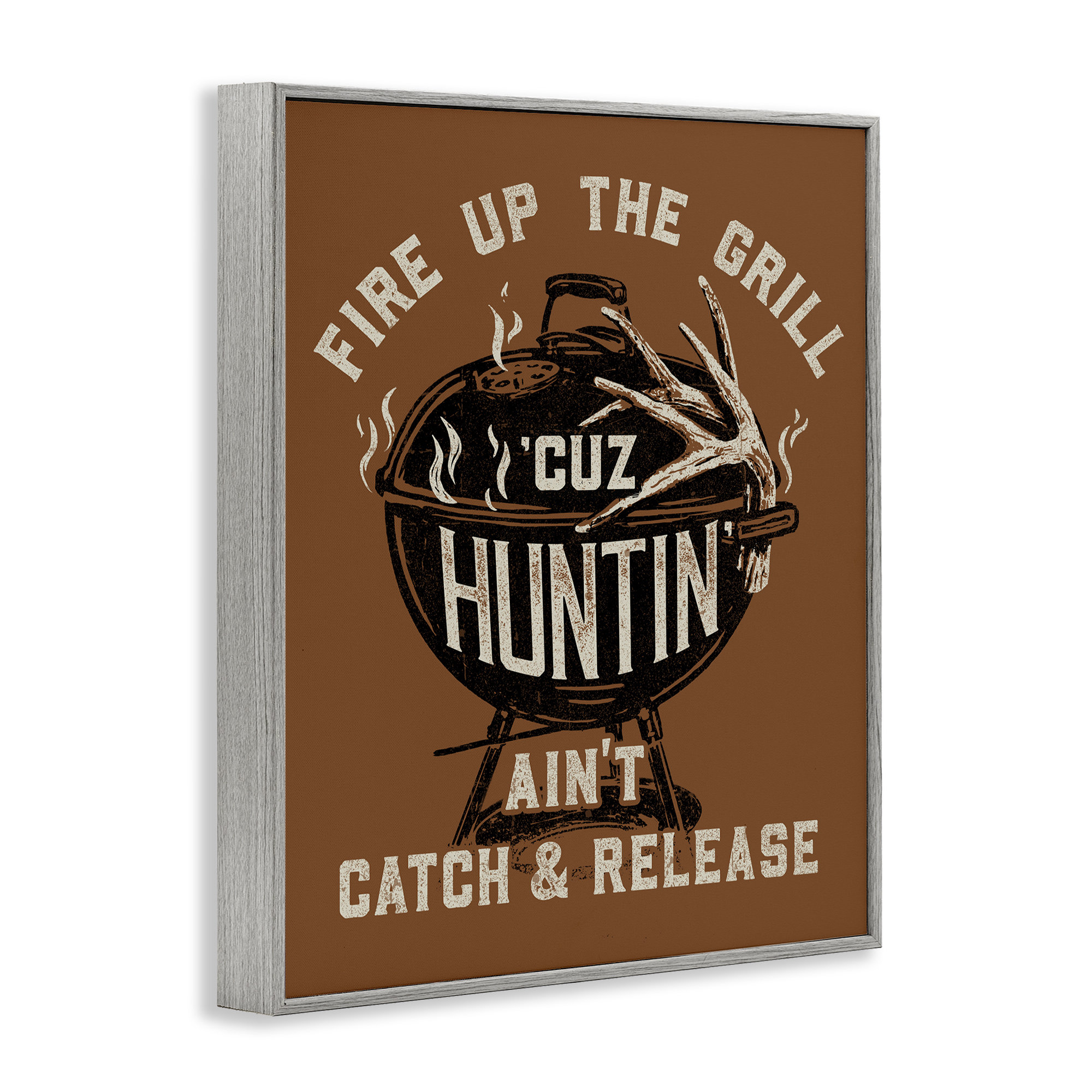 Ophelia & Co. Fire Up Grill Funny Hunting Framed Giclee, design by ...