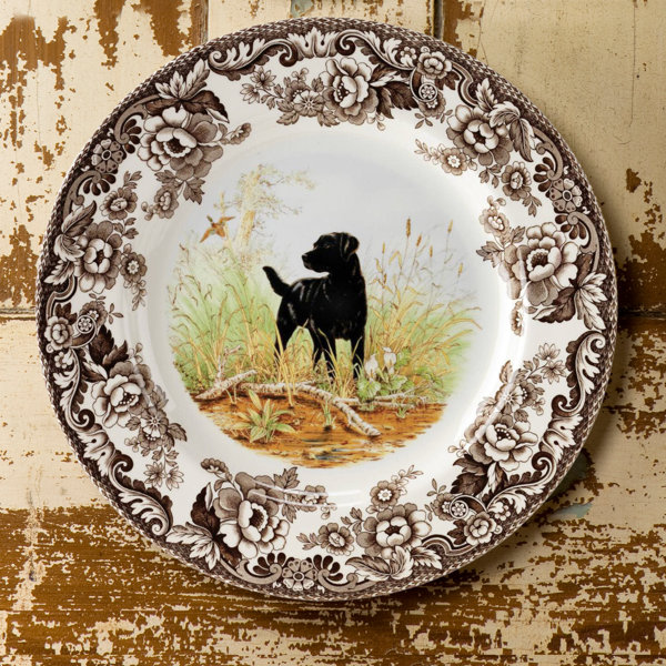 Spode Woodland Dogs Dinner Plate 10.5" Blk Lab & Reviews | Wayfair