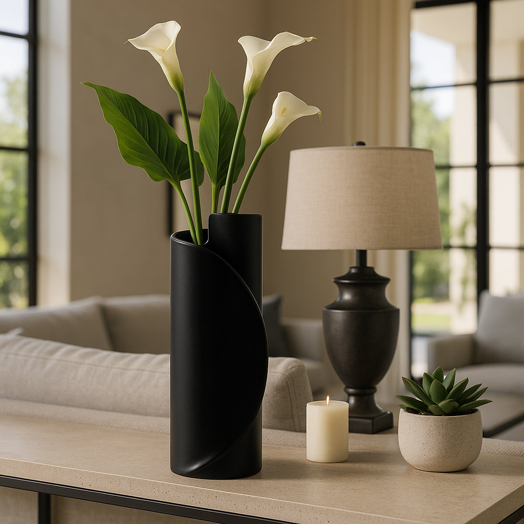 Wrought Studio™ Modern Table Vase With Sculptural Curved Wrap - Elegant ...